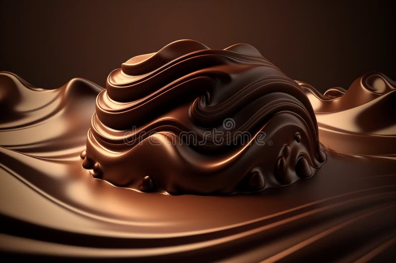 Chocolate in the Form of Endless Waves Background, Abstract Sweet ...