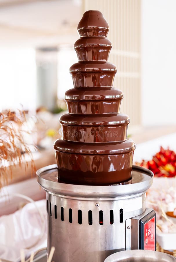 Chocolate fountain stock photo. Image of melted, snack - 340875860