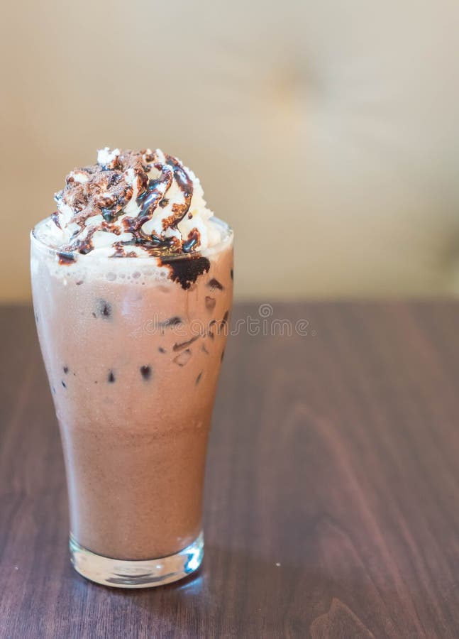 Chocolate Frappe with Cream Topping Stock Image - Image of drink ...