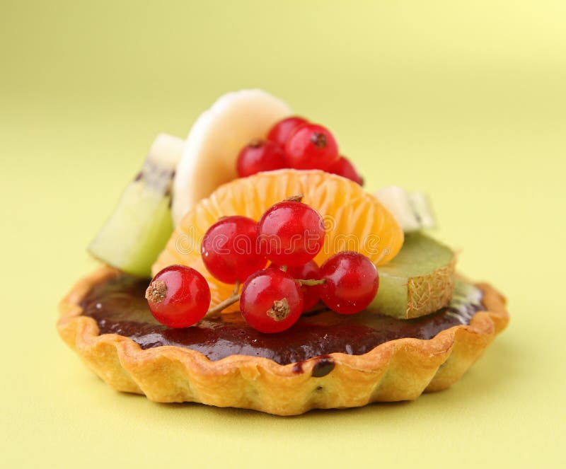 Chocolate and fruit tart stock photo. Image of recipe - 22492590