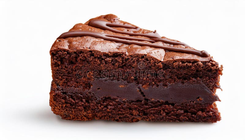 Chocolate Fudge Brownie Cake, Side View on Isolate White Background ...