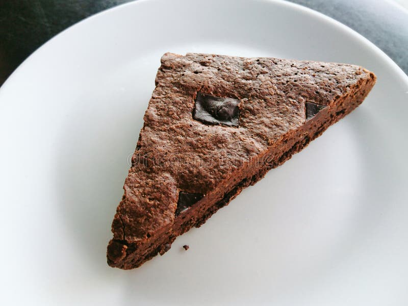 Triangle Brownie Decorated As Christmas Tree. Homemade Christmas Pastry ...