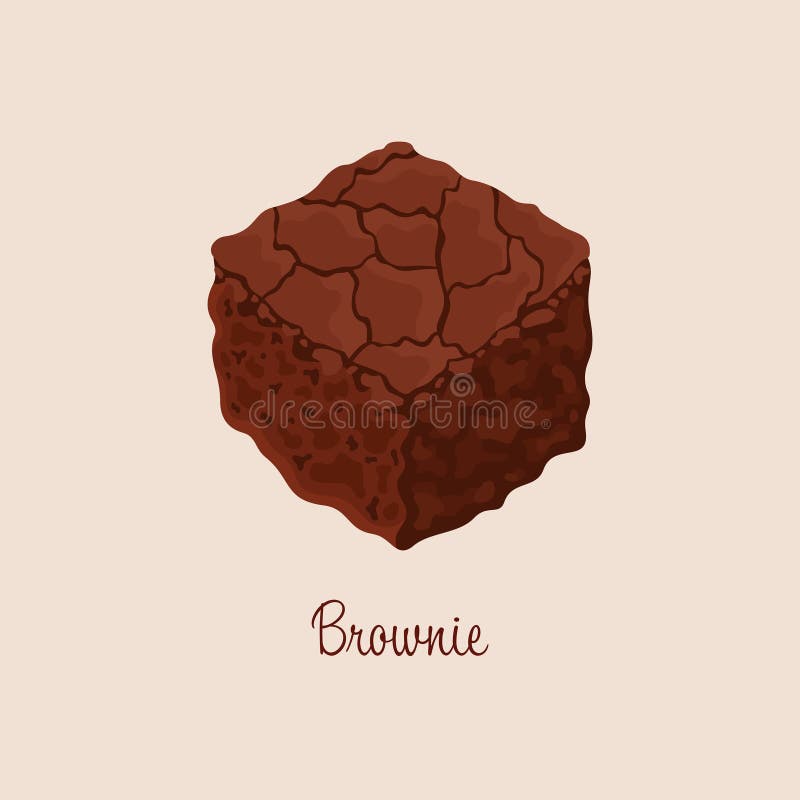 Chocolate Fudge Brownie Vector Illustration Stock Vector - Illustration ...