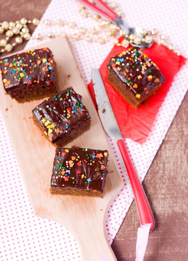 Chocolate fudge cake stock image. Image of sweet, slices - 30836227