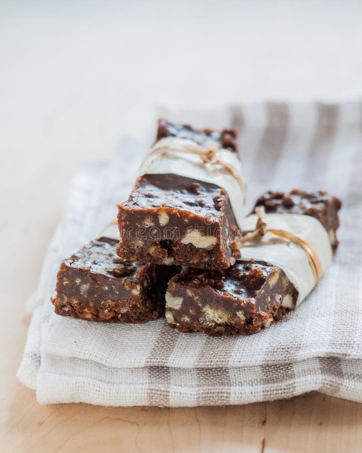 Chocolate Fudge with Nuts, Each Piece is Packed Separately Stock Photo ...