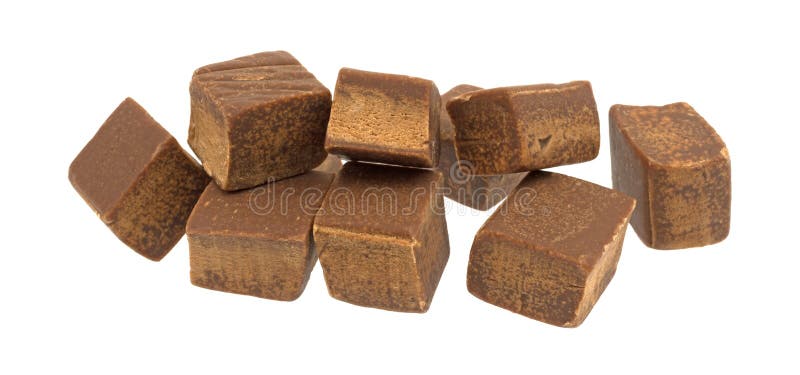 Chocolate Fudge Pieces on a White Background Stock Image - Image of ...
