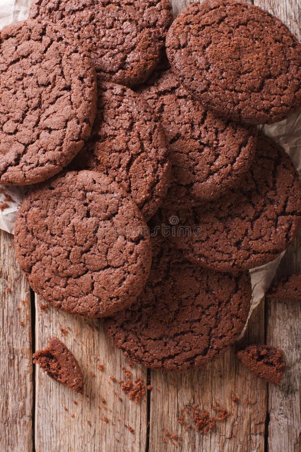Chocolate Gingerbread on the Paper Close-up. Vertical Top View Stock ...