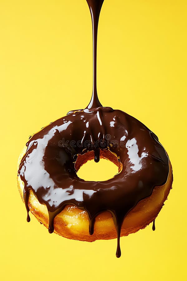 Chocolate Glaze Dripping Donut Illustration Stock Image - Image of ...