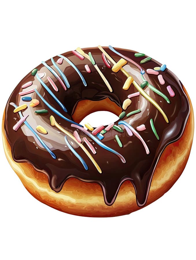 Chocolate Glazed Donut with Drips. Stock Photo - Illustration of brown ...