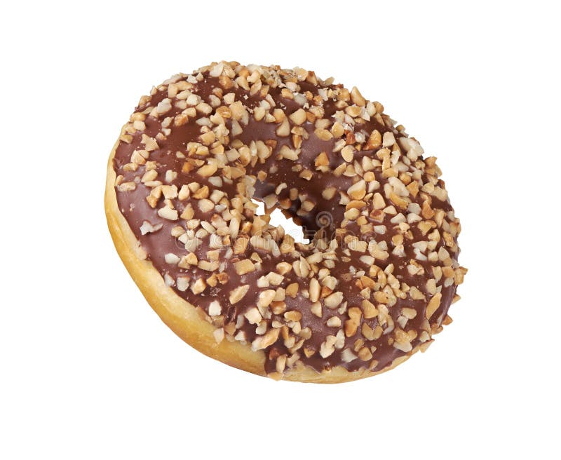 Red Glazed Round Donut with Sprinkles Isolated. Side View Stock Image ...