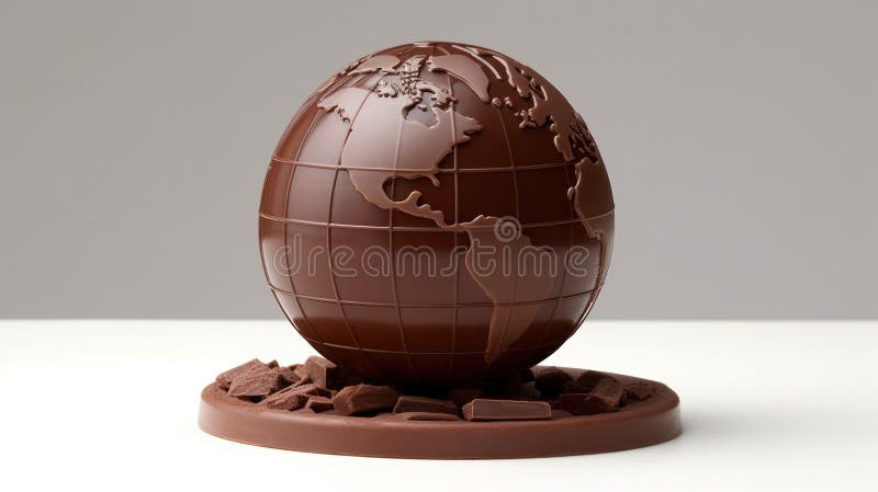 Chocolate Globe. Chocolate Day, World Chocolate Day, Stock Illustration ...