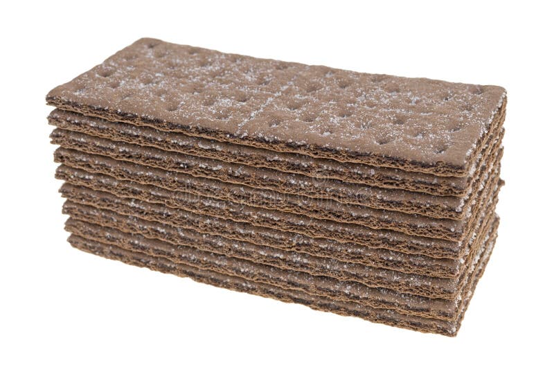 Chocolate Graham Crackers Stack on a White Background Stock Image ...