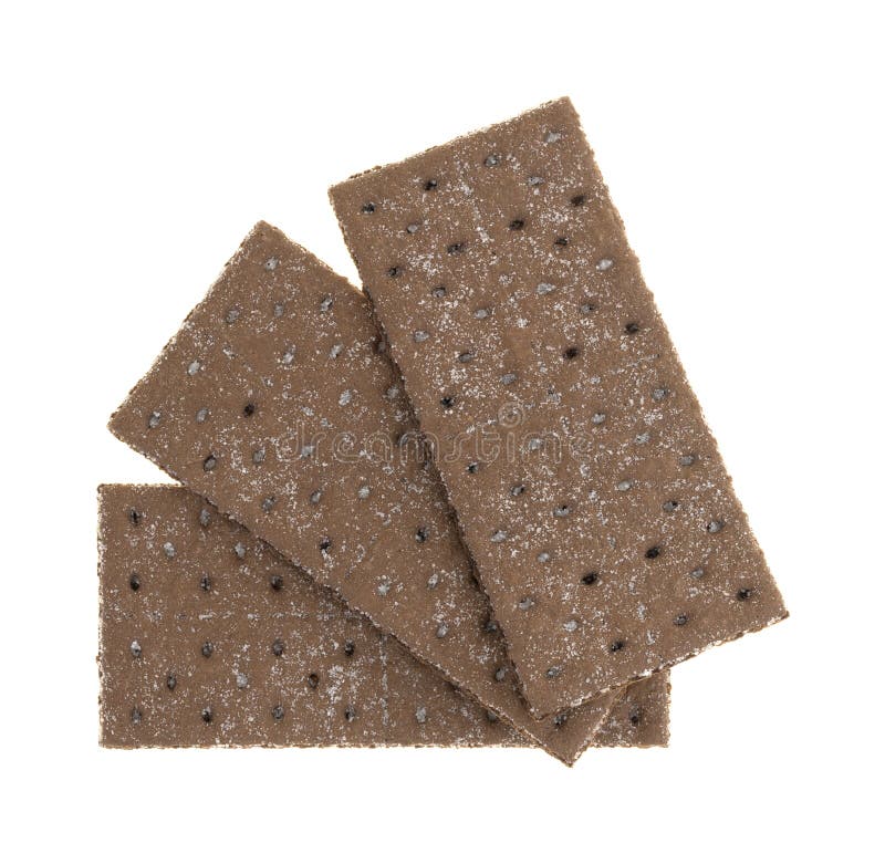 Chocolate Graham Cracker Pieces on a White Background Stock Image ...