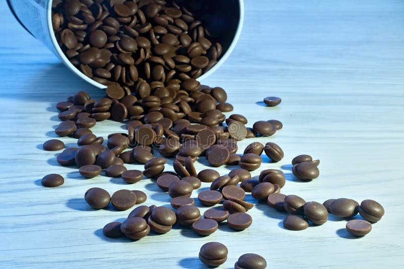 Chocolate Grains on the Table. Stock Image - Image of ingredients ...