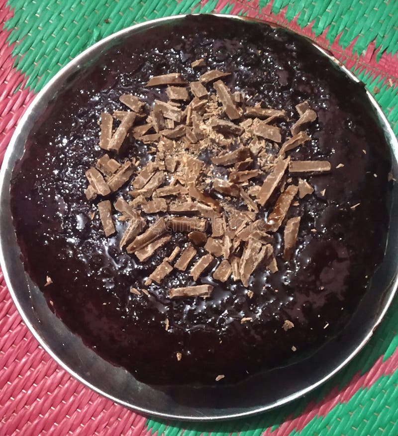 Chocolate hand make cake stock image. Image of spongycake - 206216219