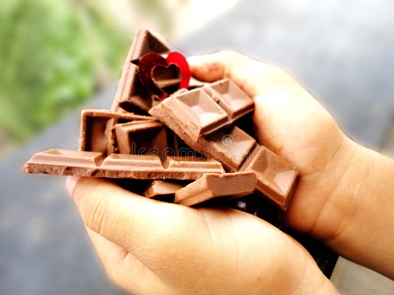 Chocolate stock photo. Image of flavor, hands, heart - 94695242