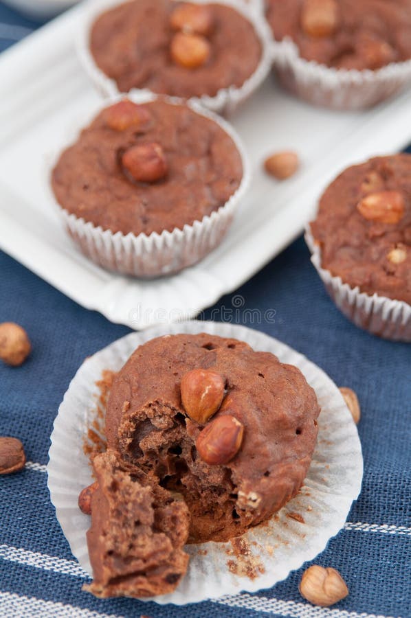 Chocolate Hazelnut Muffins stock photo. Image of hazelnut - 37692886