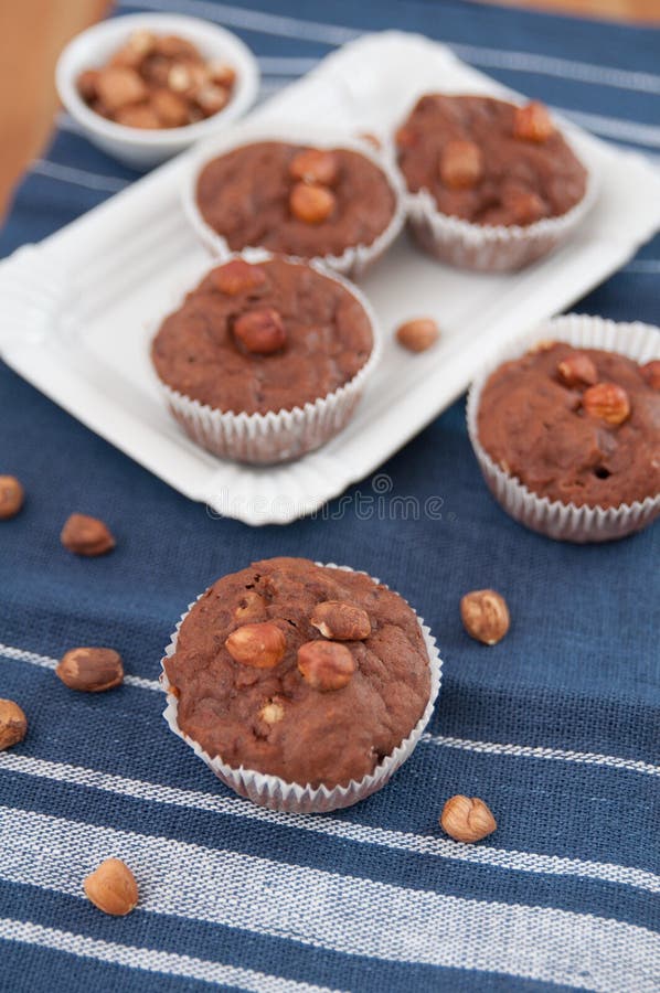 Chocolate Hazelnut Muffins stock image. Image of cook - 37692901