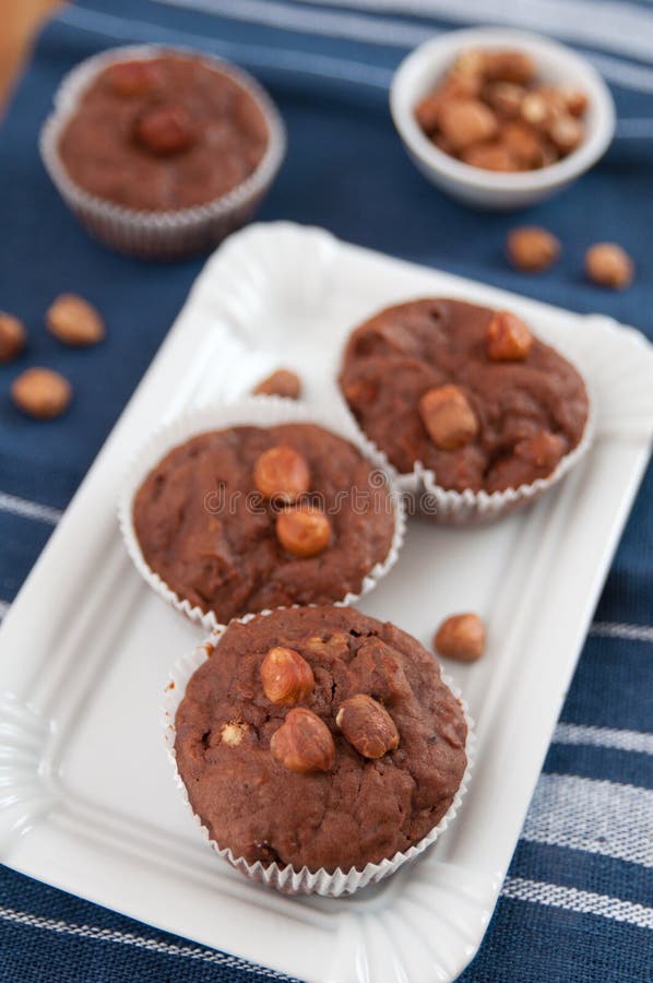 Chocolate Hazelnut Muffins stock image. Image of cook - 37692919