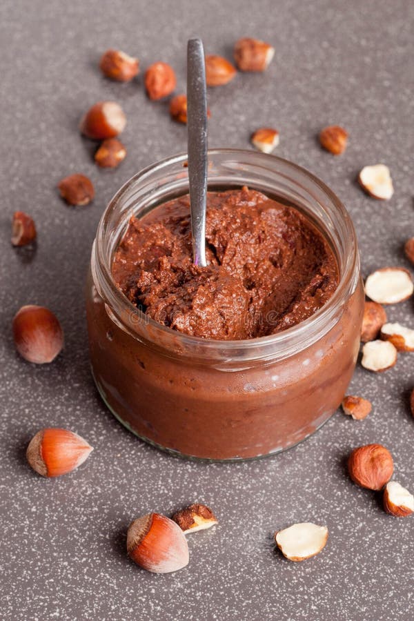 Chocolate hazelnut spread. stock photo. Image of meal - 61300532