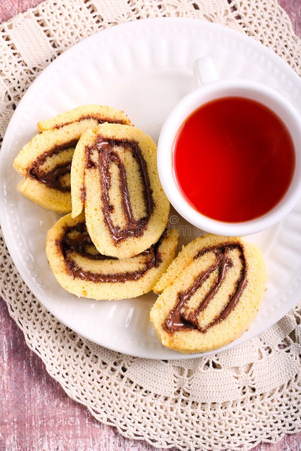 Chocolate, Hazelnuts Filling Pinwheels Stock Photo - Image of time ...