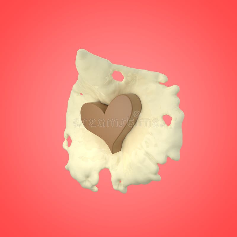 Chocolate Heart with Cream stock illustration. Illustration of abstract ...