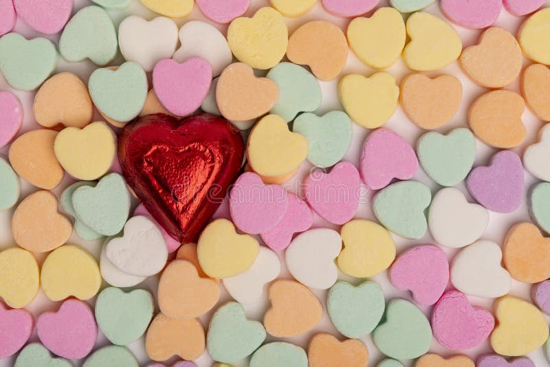 Chocolate Heart with Little Heart Candy Stock Photo - Image of hearts ...