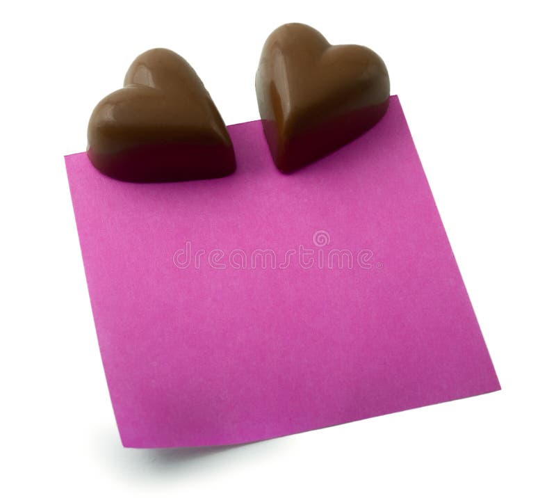Chocolate heart note stock image. Image of valentine, candy - 7257599