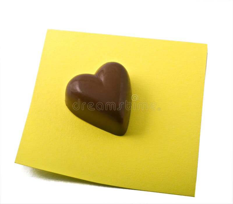 Chocolate heart note stock photo. Image of lovable, close - 7257614