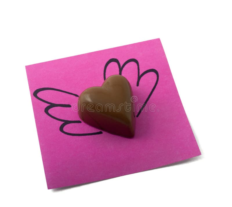 Chocolate heart note stock image. Image of romantic, note - 7257693