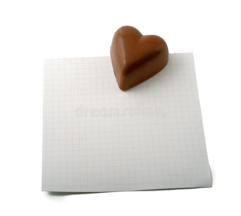 Chocolate heart note stock photo. Image of gift, space - 7257728
