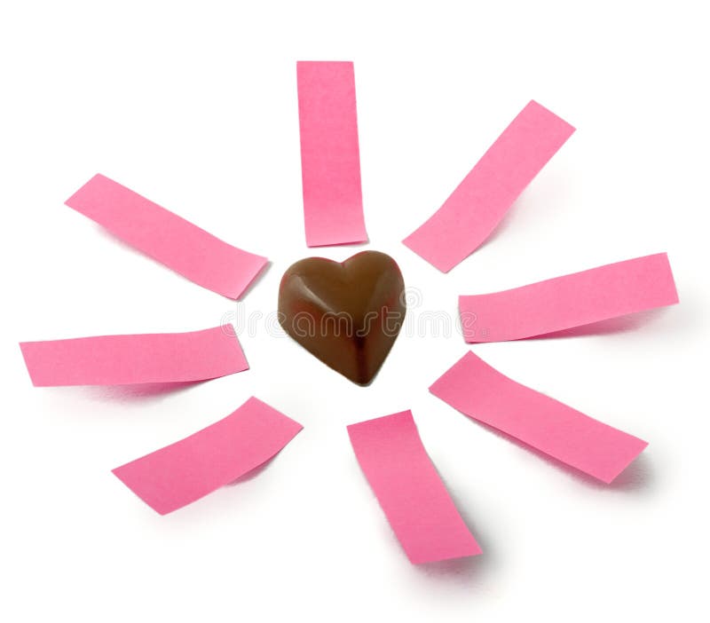Chocolate heart notes stock photo. Image of candy, valentine - 7257742