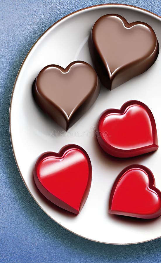 Chocolate with Heart Shaped Stock Illustration - Illustration of candy ...