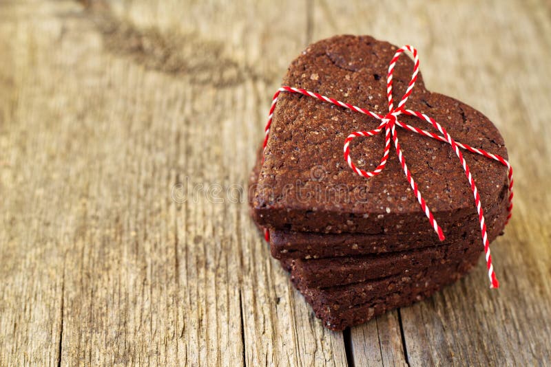 Chocolate Heart-shaped Cookies Stock Image - Image of valentines ...