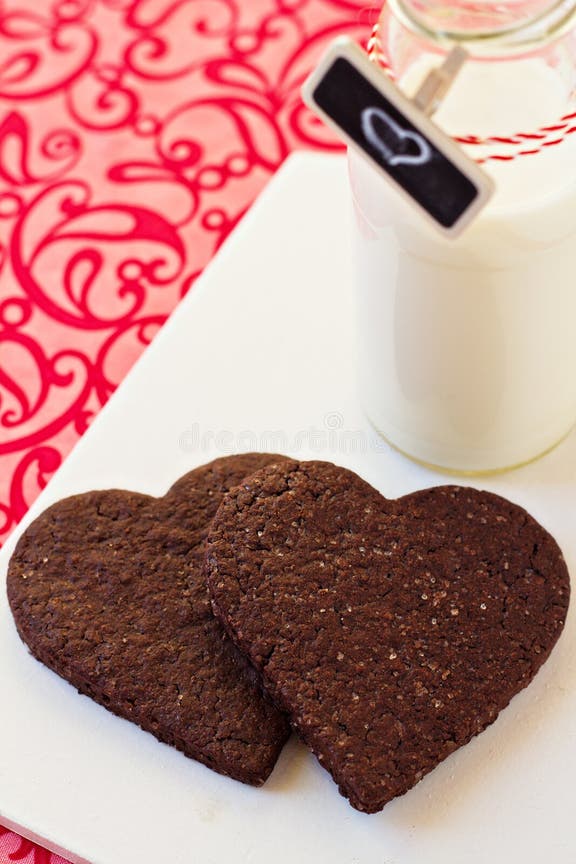 Chocolate Heart-shaped Cookies Stock Photo - Image of food, sugar: 28464594