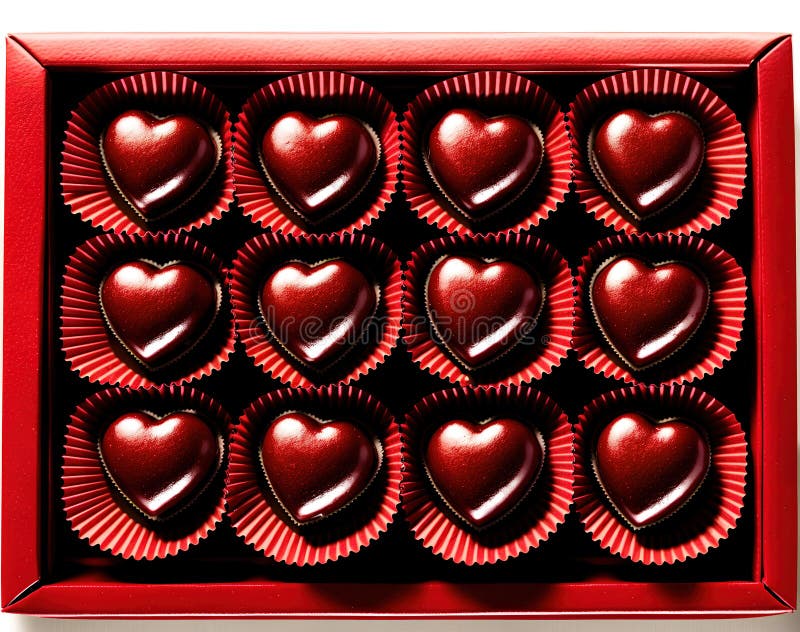Chocolate Hearts in a Box stock image. Image of treats - 314493265