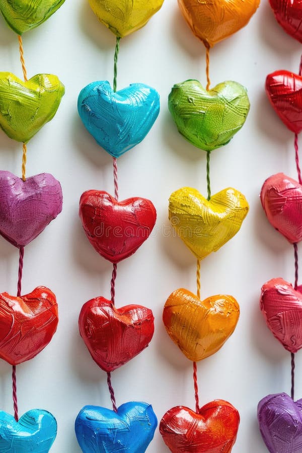 Chocolate Hearts Hanging from a String, Perfect for Valentine S Day ...