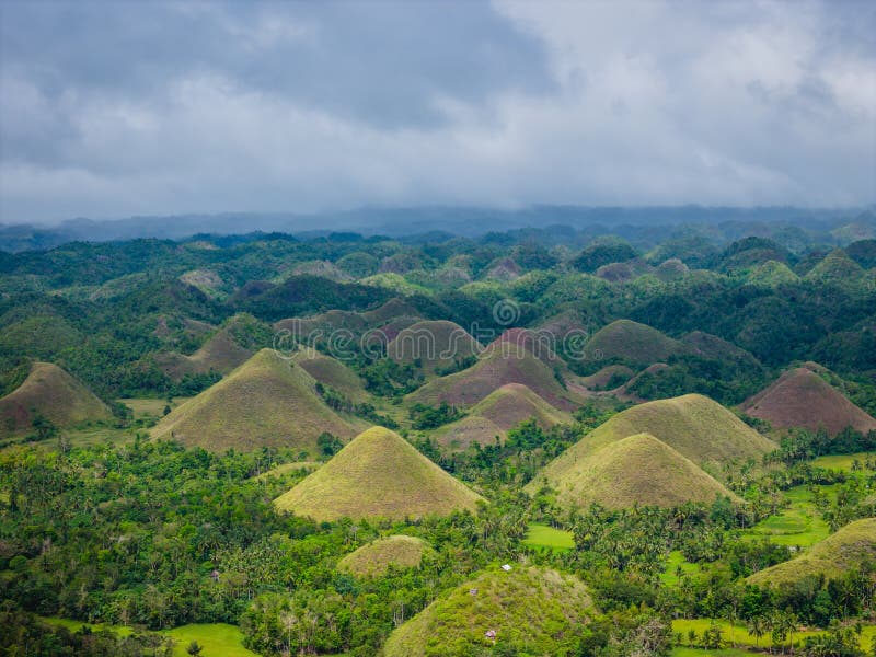 Chocolate Hills, Bohol Island, Philippines. Aerial Drone View Stock ...