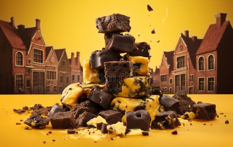 Chocolate from Holland on Yellow Stock Photo - Image of yellow, flavor ...