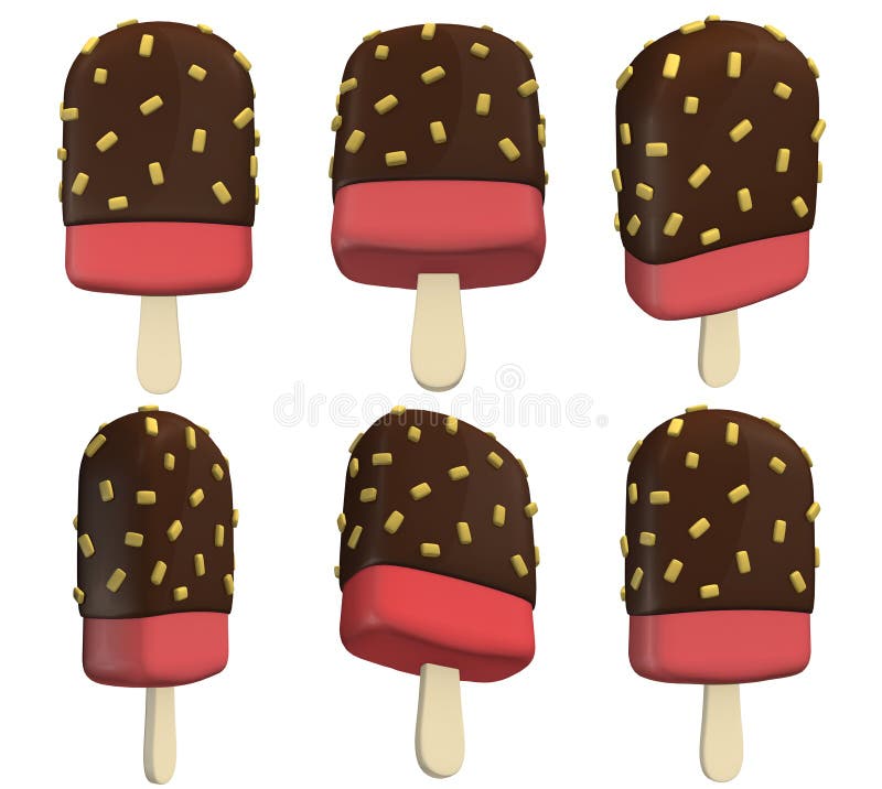 Chocolate ice cream bar stock illustration. Illustration of cold - 44565806