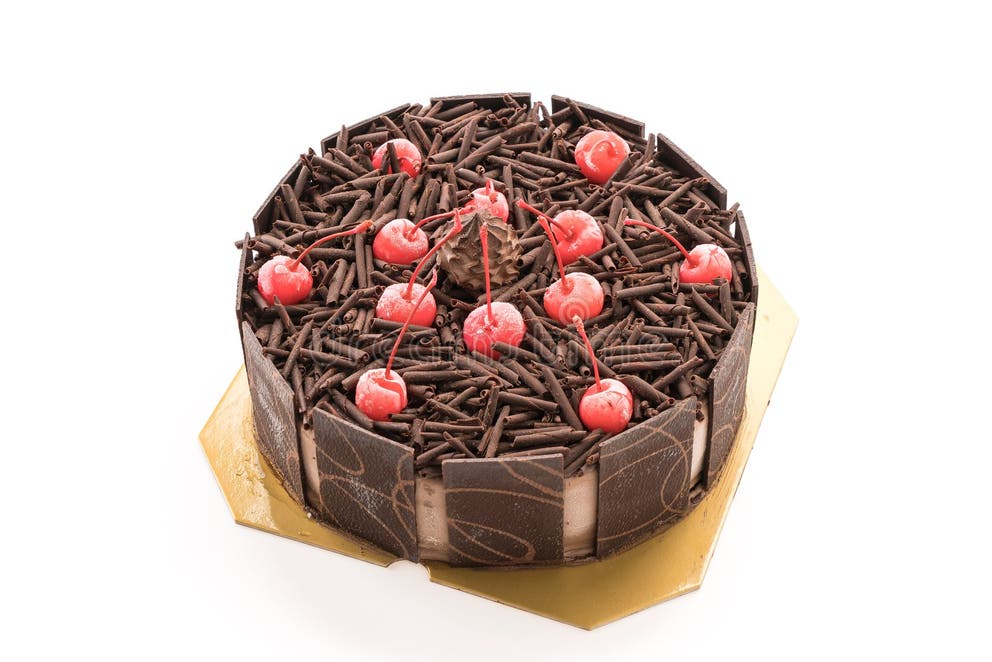 Chocolate ice-cream cake stock photo. Image of melt, cherry - 84768378