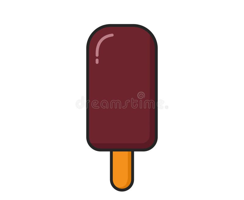 Chocolate Ice Cream. Cold Dessert and Summer Food. Vector Image Stock ...
