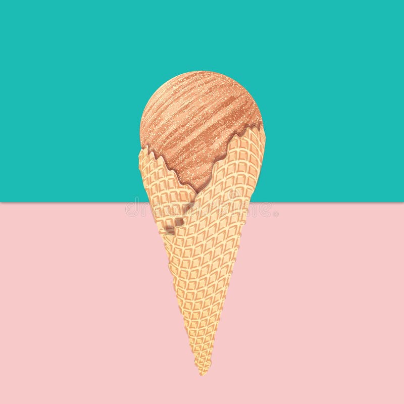 Chocolate Ice Cream Cone Design Stock Illustration - Illustration of ...