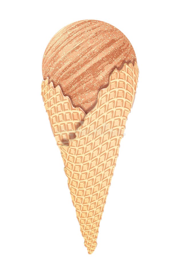 Chocolate Ice Cream Cone Design Stock Illustration - Illustration of ...