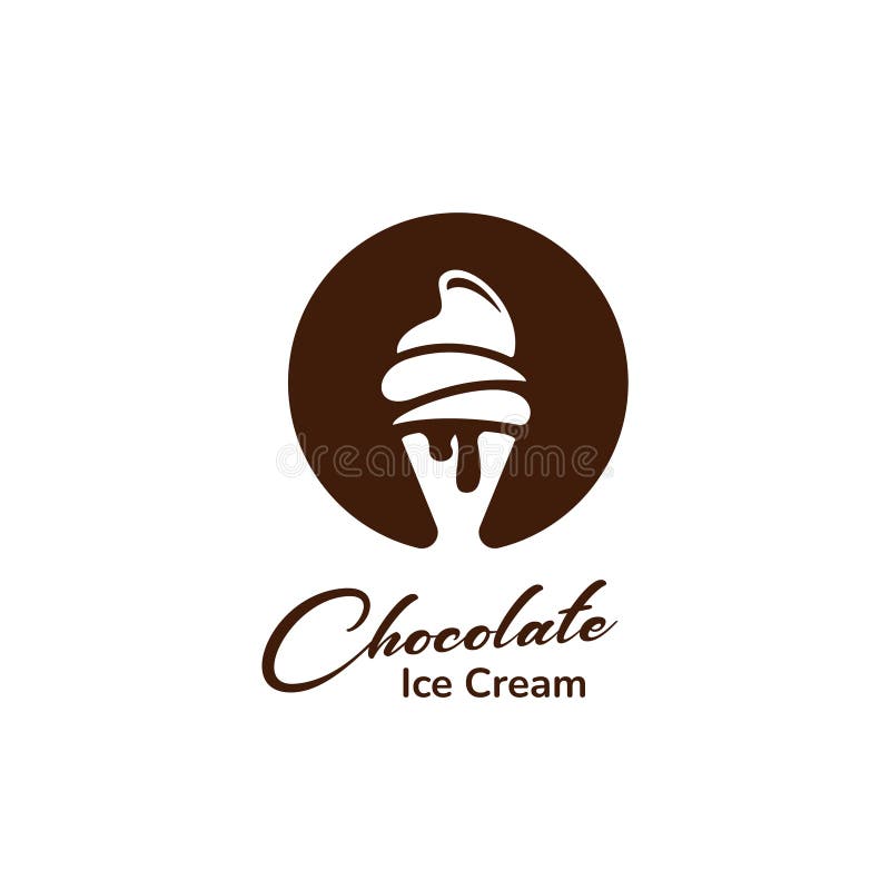 Chocolate Ice Cream Cone Logo Silhouette Icon Stock Vector ...