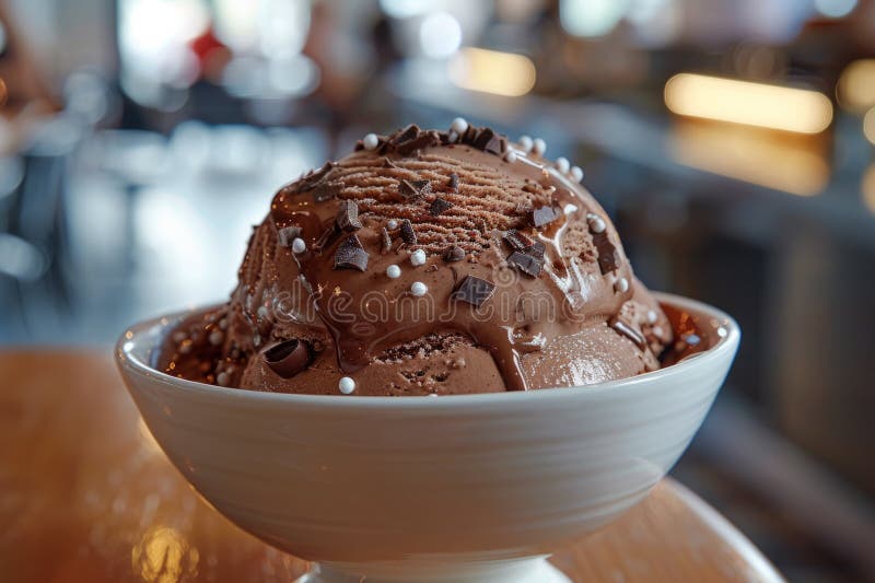 Chocolate Ice Cream Delight in White Cup Stock Illustration ...