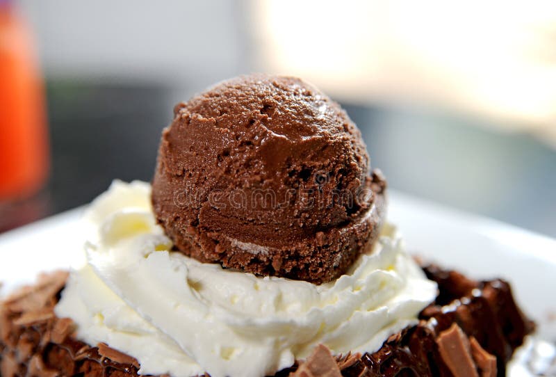 Chocolate Ice Cream Dessert Stock Image - Image of ingredient, ball ...