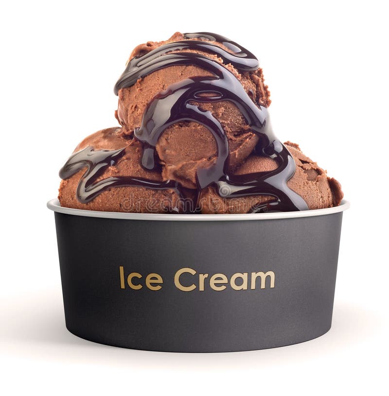 Chocolate Ice Cream in a Paper Cup Stock Photo - Image of flavor ...
