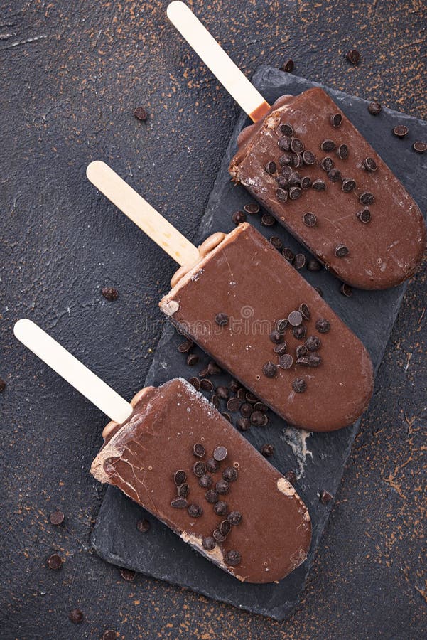 Chocolate Ice Cream Popsicles in Glaze Stock Image - Image of popsicle ...