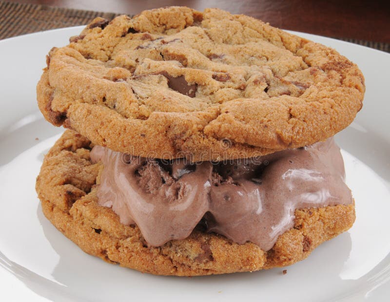 Chocolate Ice Cream Sandwich Stock Image - Image of delicious, close ...